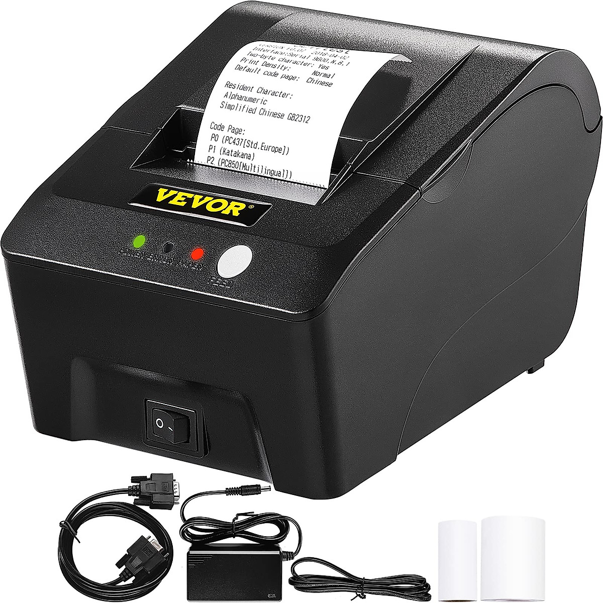 VEVOR Printer Receipt, 58mm Thermal Printer, USB Port Printer, ESC/POS Command Thermal Receipt Printer, Portable for Bank, Supermarket, Office, Restaurant Support Win 2003/XP/7/8/10 & Cashbox Driver
