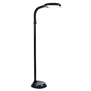 BALTORO LED Floor Lamp - Soft White Reading Light - Built-in Step Dimmer -Adjustable Head Pivots in Any Direction Save Energy 12 Watts - Black Color - SL5758BL