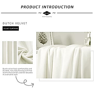 Guibaf Ivory Velvet Curtains 84 inches Long Grommet Soft Curtains for Bedroom Cream Light Blocking Thermal Insulation Drapes Set of 2 Panels 38”x 84”