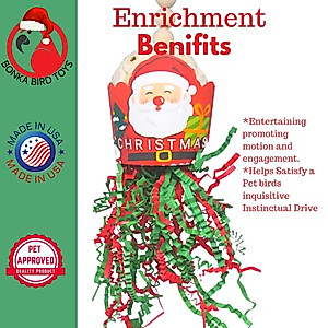 Bonka Bird Toys 2438 Santa Sola Christmas Cup Small Medium Festive Holiday Chew Treat Cockatiels Parakeets Conures and Other Similar Birds