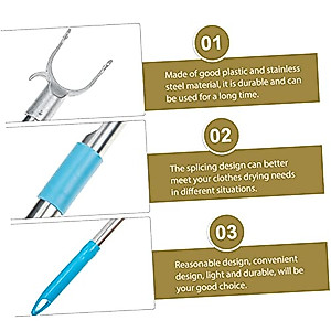 CHILDWEET for Tool Home Hanger Shutters Stainless Steel Garment Coat Metal Room Reacher Balcony Extending Hanging Dressing Extended Props Telescopic Reach Drying Sky- Telescoping Splicing