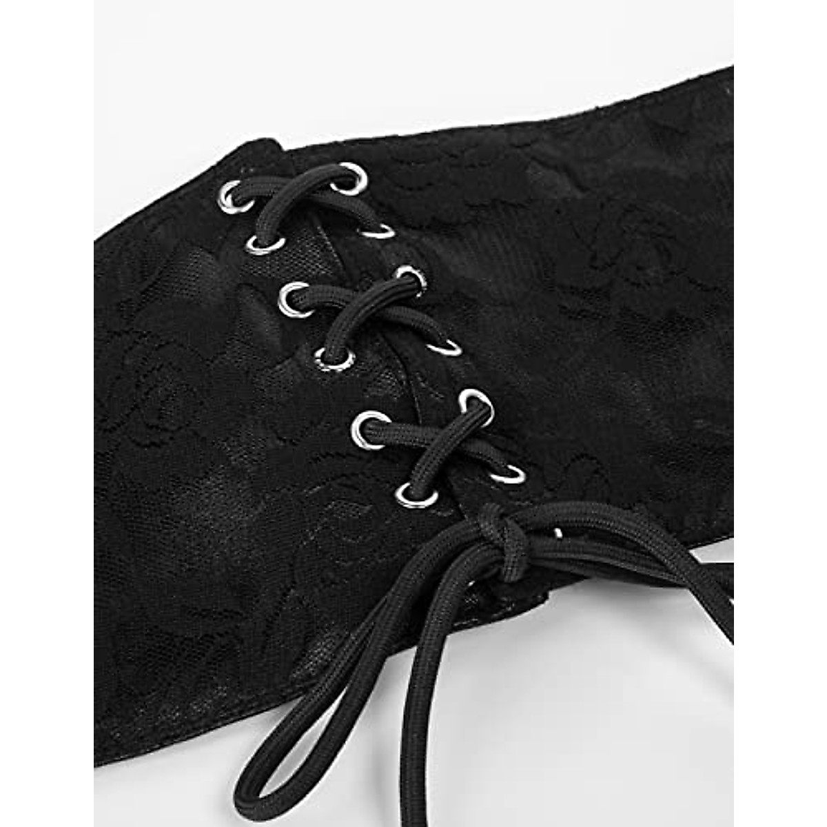 Scarlet Darkness Women's Elastic Corset Waist Cincher Belt Lace Renaissance Pirate Belts Black M