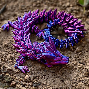 Easter Basket Stufers, 3D Printed Dragon Surprise Egg , Decorative Easter Egg fillers Easter Gifts for Boys Kids Home Decor, Executive Dragon Fidget Desk Toys (Purple)