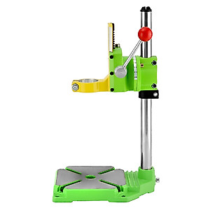 QWORK Drill Press Stand, Heavy Duty Floor Drilling Press/Rotary Tool Workstation,Table Top Drill Press 90° Rotating Fixed Frame for Drilling Collet, Drill Press Table, Drill Workbench Repair