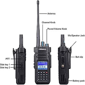 Ailunce HD1 Ham Radio, DMR Handheld Two Way Radio, Dual Band Portable Radio, Digital Radio with GPS, FM Radio 3200mAh Rechargeable SMS, Long Range Walkie Talkie for Hunting Hiking (Black 1 Pack)