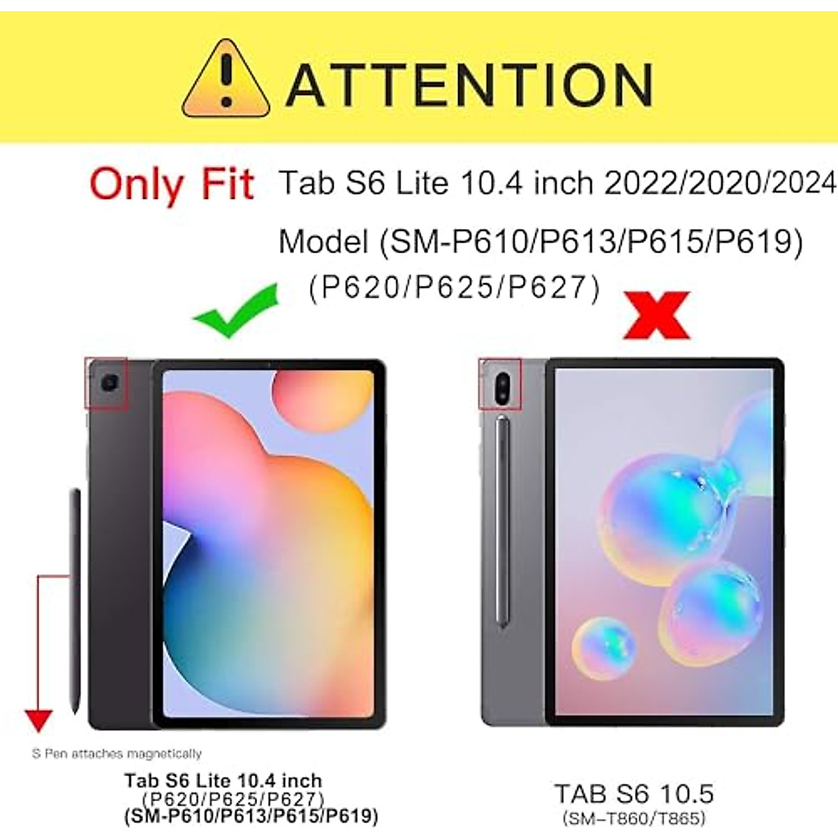 Herize S6 Lite Case 2024/2022/2020 with Screen Protector Pen Holder | Heavy Duty Shockproof Protective Cover W/Shoulder Strap