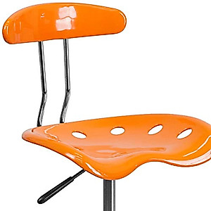 Flash Furniture Vibrant Orange and Chrome Swivel Task Office Chair with Tractor Seat