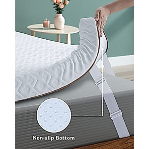 BedStory Memory Foam Mattress Topper Full - 4 Inch Gel Infused Bed Toppers - High Density Foam and Premium Soft Cover, CertiPUR-US Certified