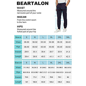 BEARTALON Fleece Sweatpants for Mens Joggers with Pockets Elastic Ankles Drawstring Sweat Pants for Casual Golf Workout Khaki S