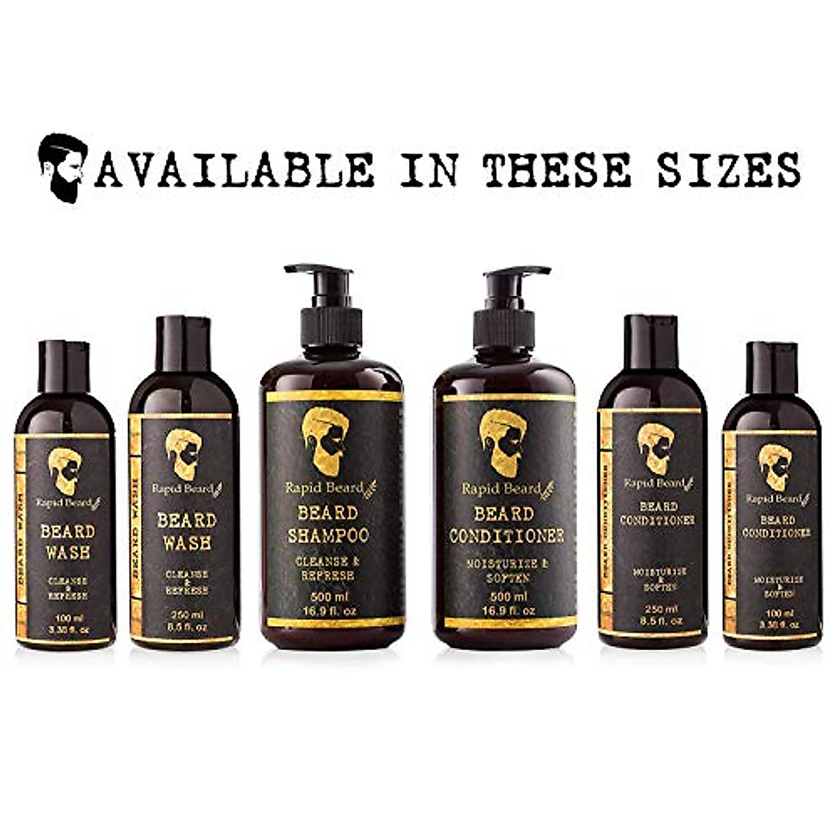 Beard Shampoo and Beard Conditioner Wash & Growth kit for Men Care - Softener & Moisturizer for Hydrating, Cleansing and Refreshing Beard and Mustache Facial Hair Gift Set (100ml / 3.4 fl oz)