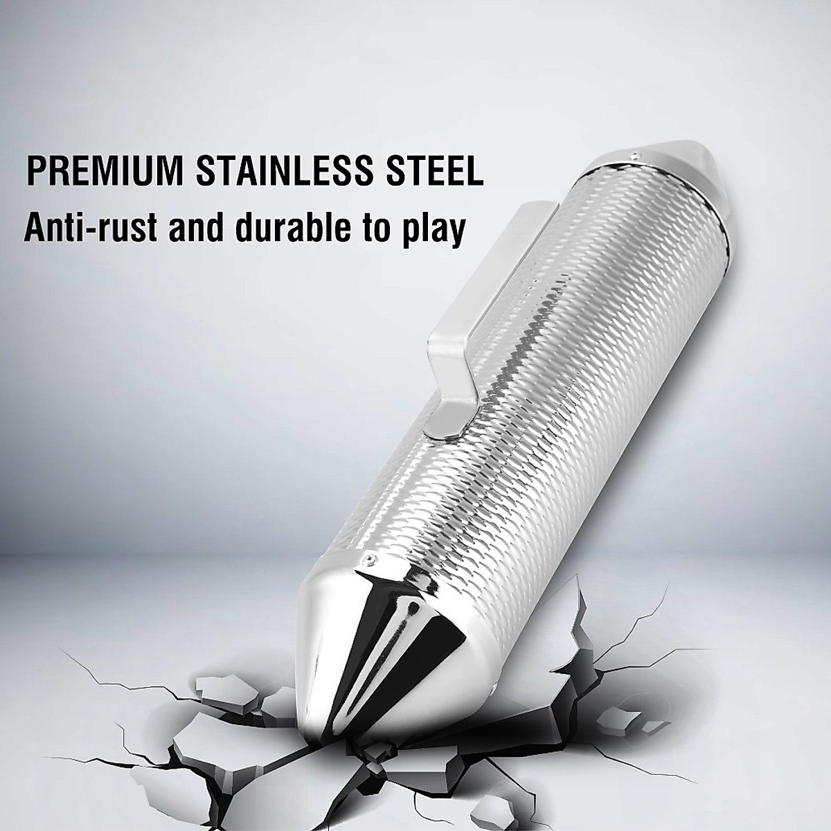 Alomejor Guiro Metal Guiro Instrument Stainless Steel Musical Percussion Instrument Training Tool with Scraper