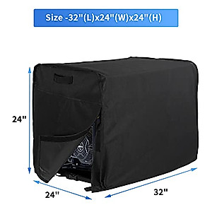 Jorohiker Generator Cover Waterproof 32 x 24 x 24 inch, Heavy Duty Thicken 600D Polyester Universal Generator Cover for Portable Generators 5000-10000 Watt, Black