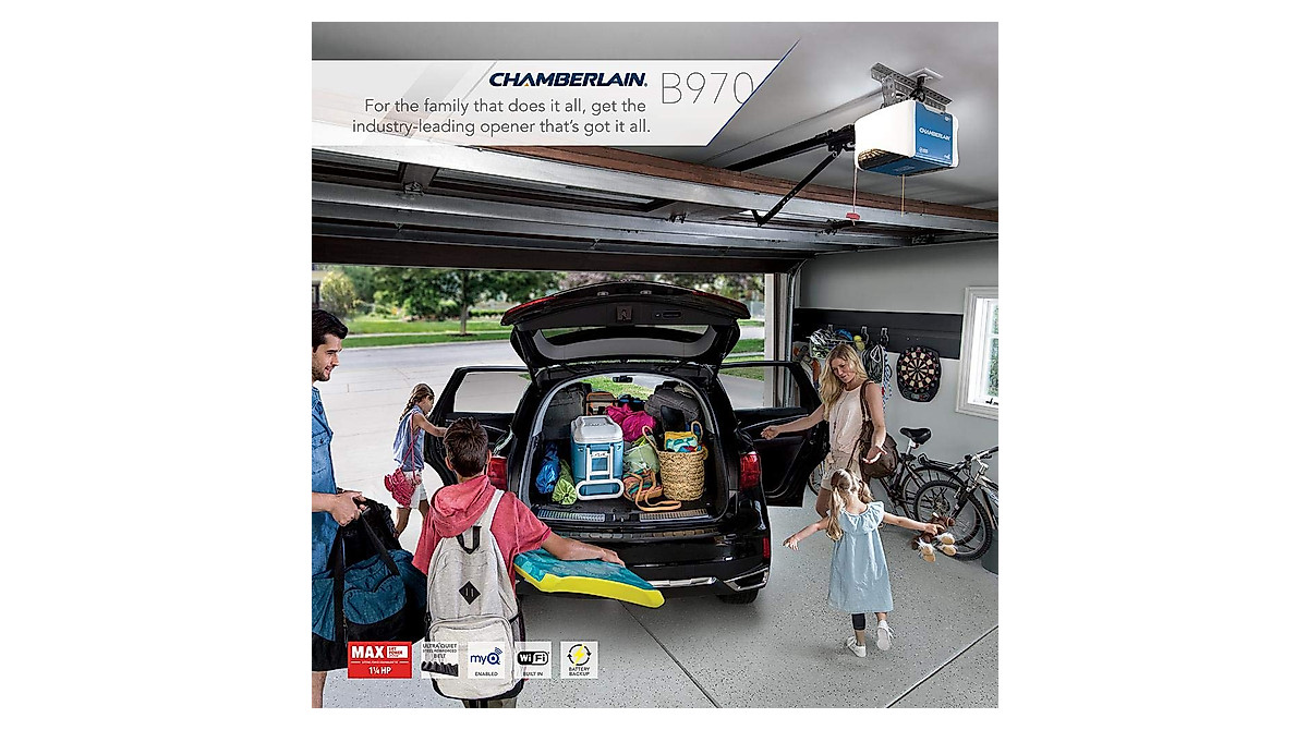 Chamberlain B970T Smart Garage Door Opener - Ultra Quiet & Powerful