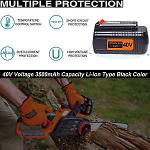 DTK 3.5Ah 40V MAX Battery Replacement for Black and Decker 40V Lithium Battery LBX2040 LBX36 LBXR36 LBXR2036 LST540 LST136W Replacement for Black&Decker 40V Lithium Battery