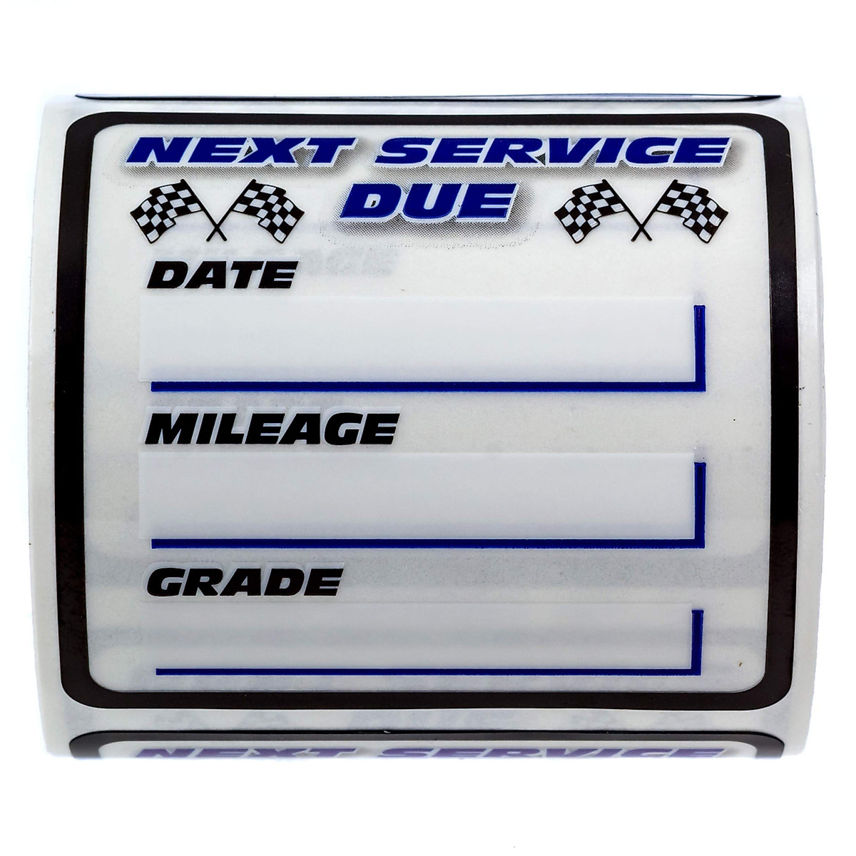 Oil Change/Service Reminder Stickers / 250 Clear Window Labels / 2" x 2" Checkered Flag Oil Change Reminders