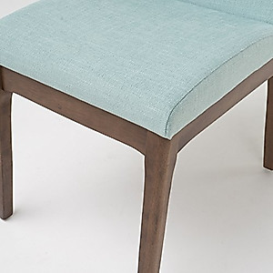 Christopher Knight Home Kwame Fabric / Walnut Finish Dining Chairs, 2-Pcs Set, Mint