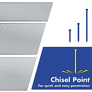 WORKPRO 18 Gauge Brad Nails, 2'',1-1/4'', 3/4'' 6000 Count Universal Brad Nails for Pneumatic, Electric Brad Nailer