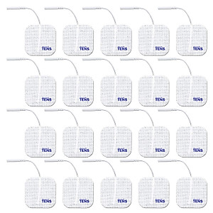 TENS Electrodes, Value Wired Replacement Pads for TENS Units, 20 TENS Unit Electrodes (2in x 2in, 20 Pack) Discount TENS Brand