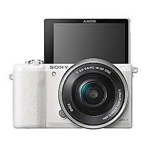 Sony a5100 16-50mm Mirrorless Digital Camera with 3-Inch Flip Up LCD (White) (Renewed)