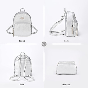Glitter Fashion Backpack, GM LIKKIE Sequin Small Backpack, Mini Backpack for Girls and Women (Silver)