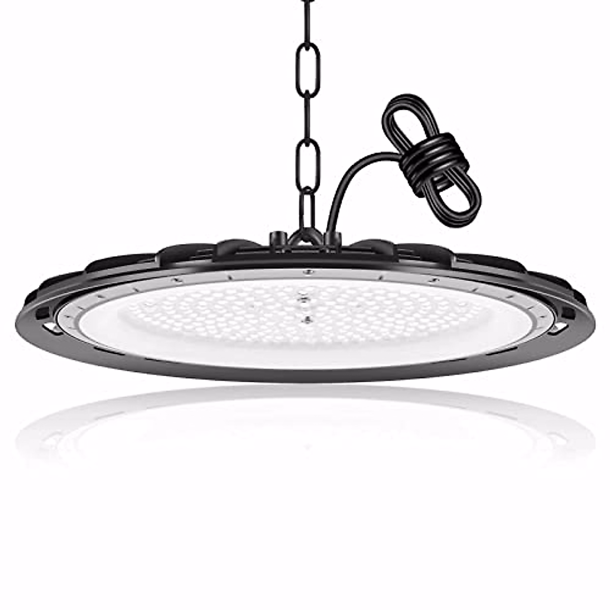 Brillirare LED UFO High Bay Light, 100W 14,000LM Daylight 5000K Shop Light Fixture, IP65 Waterproof 400W HID Equiv. with Hanging Hook&Safe Rope, Commercial Grade Lighting for Warehouse, Workshop
