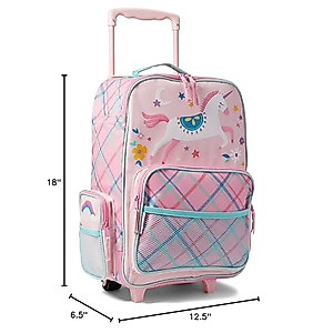 Stephen Joseph Kids' Classic Rolling Luggage, Pink Unicorn, One Size