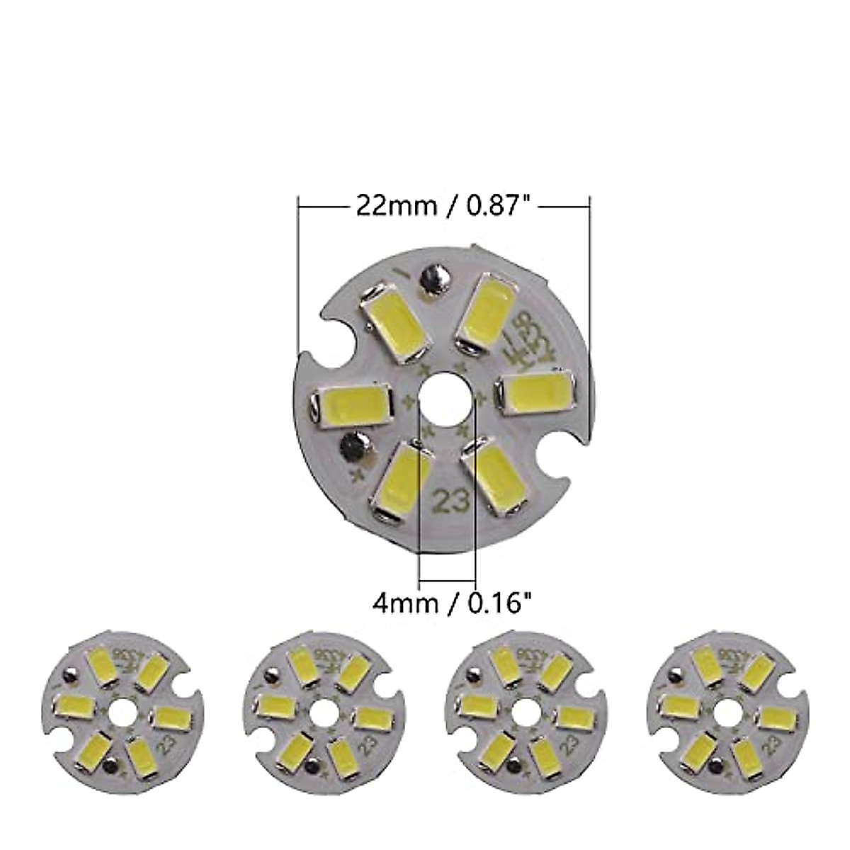 Othmro 5pcs 23mm Dia LED Chip Bulb Super Bright High Power, 9-11V 6500K 5730 Aluminum LED Bulb Surface Mounted Devices Light Beads,Floodlight for Camper Light Bulb, Home Reading, Light Marine Lamps