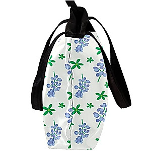 Women's Personalise Twill Work Tote Bag Bluebonnet Flowers Pattern