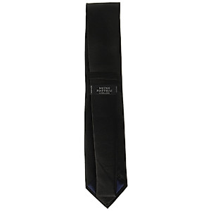 Bruno Piattelli mens Extra Long Solid Silk neckties, Black, One Size US