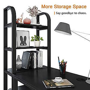 Computer Desk, Home Office Desk with Storage Shelves, 50 inch Study Writing Desk for Home Office, Computer Table Office Table Study Table Study Desk with Shelves, by DYAO, 50.2x19.7x28-55.9 inches