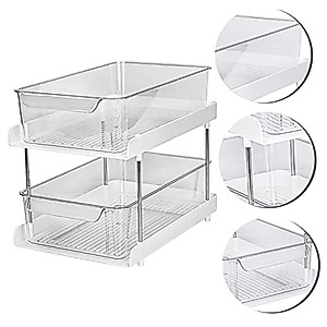 Cabilock Sliding Rack Makeup Organizer Box Storage Dresser Desk Vanity Storage Drawers Organizer Under Sink Organizer Bathroom Organizer Cosmetics Display Shelf Kitchen Rack Bathroom Tray