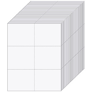 Lincia 200 Sheet Perforated Cardstock Paper 8-1/2" x 11" Printable Postcards Business Cards 6 Per Page Blank Cardstock 150 GSM Printable Postcards Compatible with Laser Inkjet Printer (White)
