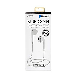 Bluetooth Wireless Stereo Earbuds with Mic -White