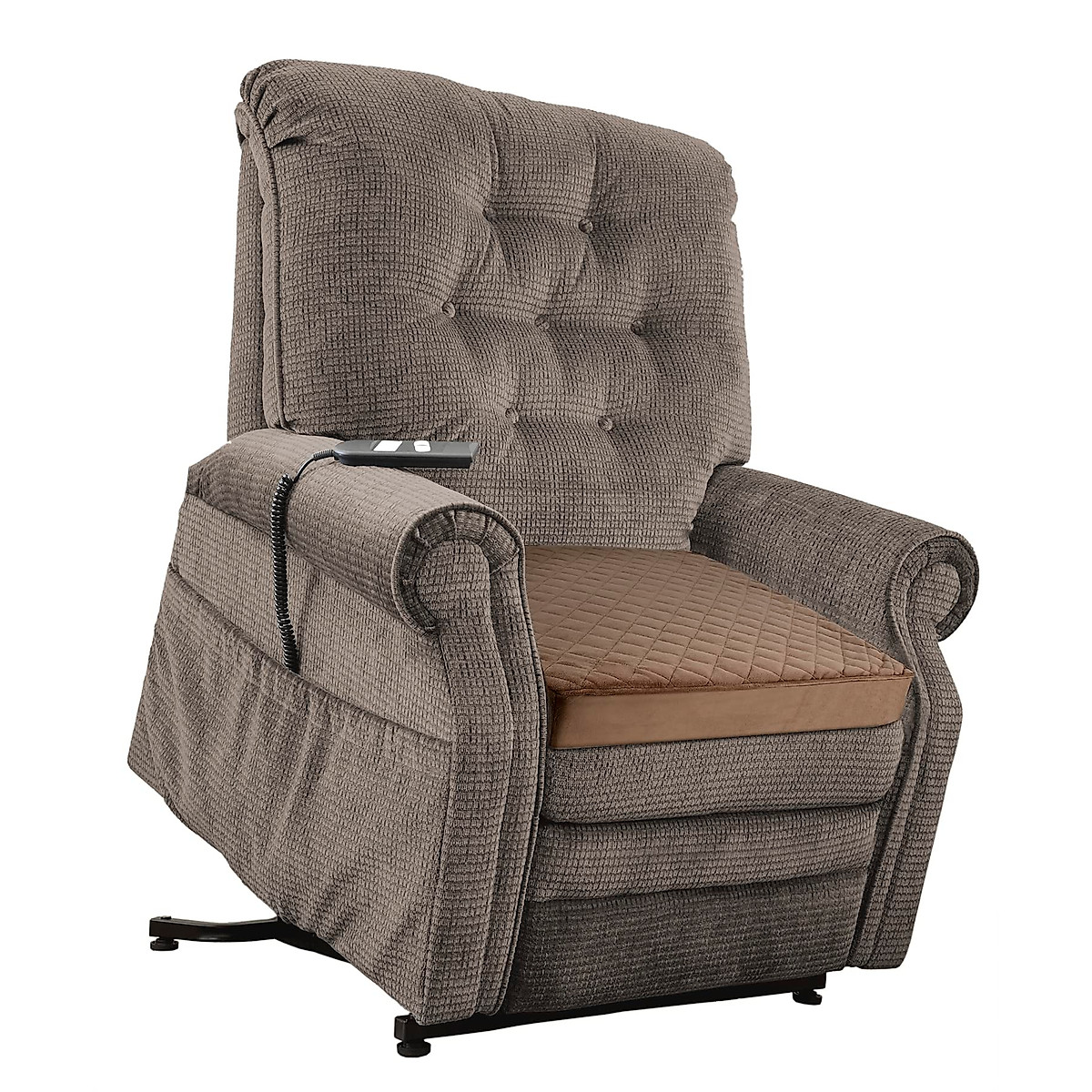 COMFORTANZA Large 20x20x3 Inches Memory Foam Square Thick Non-Slip Chair Seat Cushion for Recliners, Armchairs, Couches - Floor Cushion - Sciatica, Tailbone Pain & Pressure Relief - Soft - Brown