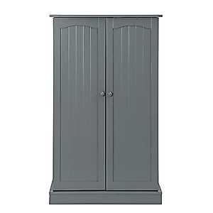 Yusong Kitchen Pantry Storage Cabinet with Doors and Adjustable Shelves, 41" Freestanding Utility Cupboard Cabinets for Dining Room, Living Room, Grey