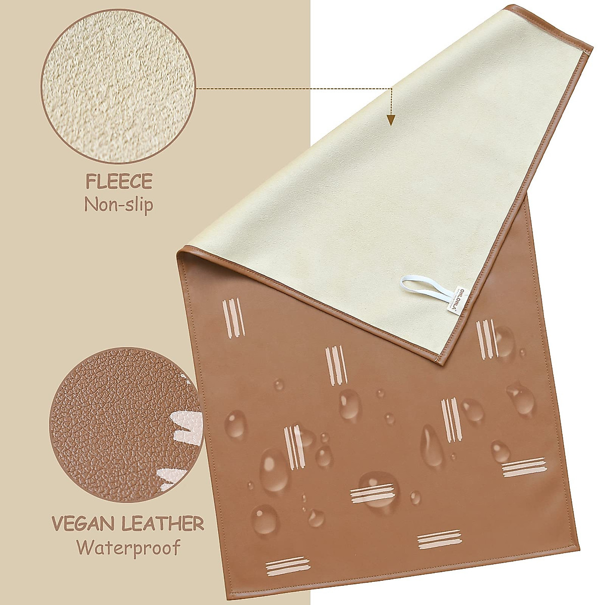 Owlowla Baby Diaper Changing Pad Portable Changing Mat Travel Changing Pad Liner for Baby and Small Toddler(Beige&Brush Strokes)