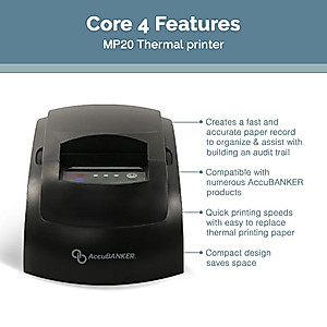 AccuBANKER MP20-58 Thermal Printer for AB5800 Bill Counter - Prints Reports of Verified Bills, Quick and Easy to Use, Compact Design, Quick Printing Speed, Low Noise Level (AB5800 Compatibility)