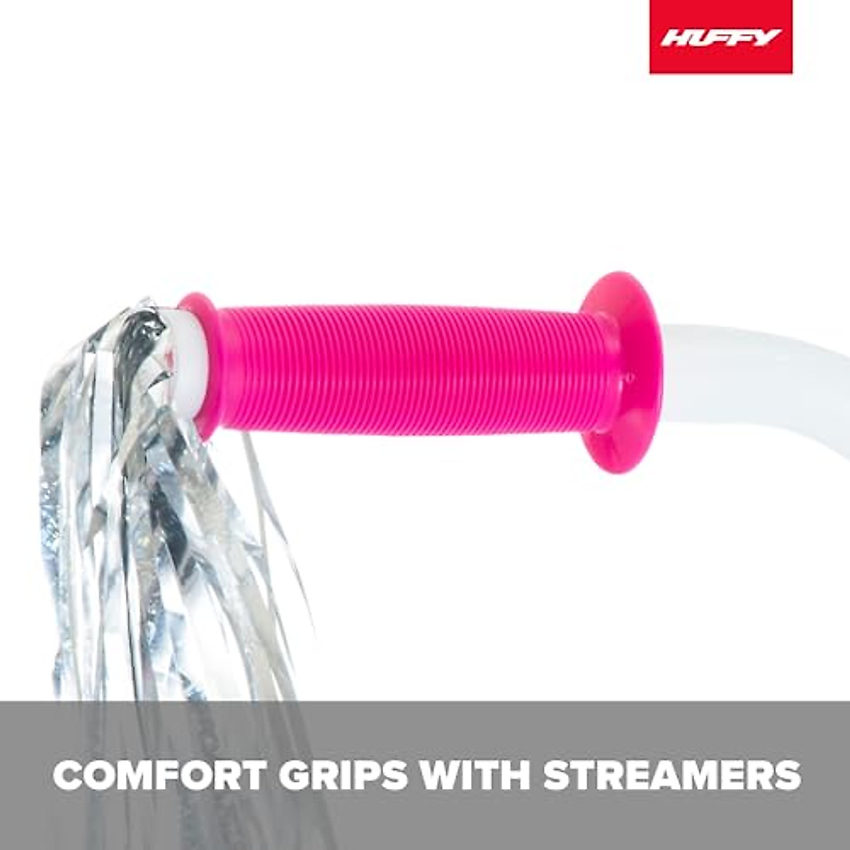 Huffy Illuminate 20” Girl’s Bike, Sky Blue Frame with Butterfly Graphics, Kickstand Included, Streamers and Chain Guard, White Tires and Pink Rims