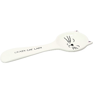 Pavilion Gift Company Crazy Cat Lady-10 spoon rest, 10", White