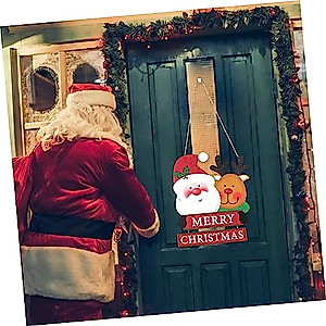 Artibetter 1pc Christmas Door Plate Pendant Halloween Decor Halloween Home Decor Christmas Decor Christmas Hanging Wood Christmas Door Sign Wooden Christmas Ornament Red Festival Pendant Prop