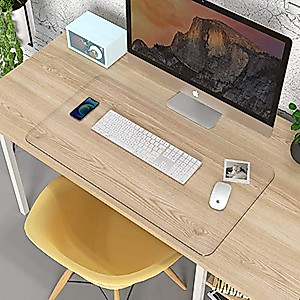 Clear Writing Desk Pad, Heat Resistant Waterproof PVC Round Edge Durable Desk Protect Mat, Anti-Static Writing Mat-24’’x17” Table Protector