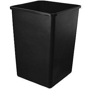 PRO&Family 140 Qt. / 35 Gallon / 132 Liters Black Square Trash Can. Trash Bin Kitchen Trash Can Recycling Bins Plastic Bin Garbage Can.