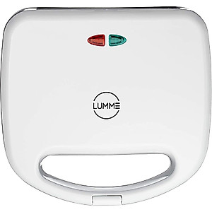 Lumme Sandwich Maker, Sandwich Toaster, Panini Press, Quesadilla Maker, Grilled Cheese, French Toast Press, Pizza Pockets Press, Indicator light, Omelet, White (White)