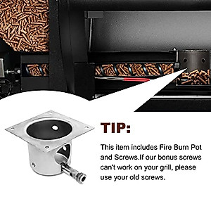 QuliMetal Fire Burn Pot Replacement Parts for Pit Boss and Traeger Pellet Grill Burner, Upgraded FirePot with Screws