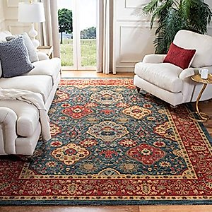SAFAVIEH Mahal Collection Area Rug - 10' x 14', Navy & Red, Traditional Oriental Design, Non-Shedding & Easy Care, Ideal for High Traffic Areas in Living Room, Bedroom (MAH655C)