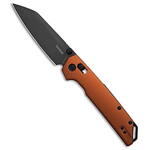 Kershaw Iridium Reverse Tanto Folding Pocket Knife, Sleek 3.4 inch D2 Steel Blade, DuraLock Locking Mechanism, Aluminum Handle, Designed in the USA (Bronze Aluminum/Black Stonewash)
