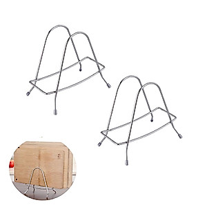 UtySty 2 Pack Cutting Board Rack Stainless Steel Wire Type Chopping Boards Organizer Storage Holder Stand for Pot Cover Pan Lid Countertop Counter Kitchen Cabinet