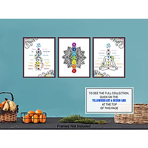 Boho Zen Decorations - Mandala Wall Art - Chakra Wall Decor - Mandala Wall Decor - Buddhism Gifts for Women - Spa Namaste Wall Decor - Spiritual Yoga Decor - New Age Buddha Wall Art - Meditation Gifts