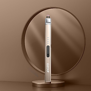 Betrich Candle lighters, Electric Lighter, Rechargeable Arc Lighter, 360° Flexible Neck Flameless Grill Long Lighters for Candle Aromatherapy Camping BBQ Gas Stove-Gold