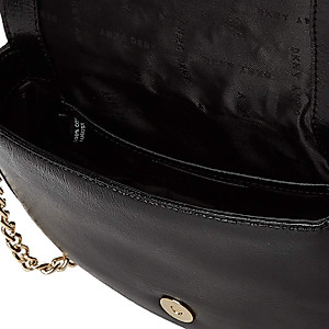 DKNY Sofia Studded Leather Small Saddle Bag Crossbody - Black